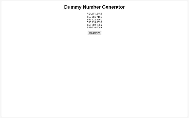 Dummy Number Generator
