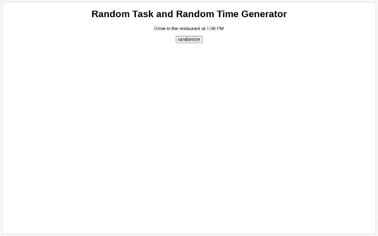 Random Task and Random Time Generator