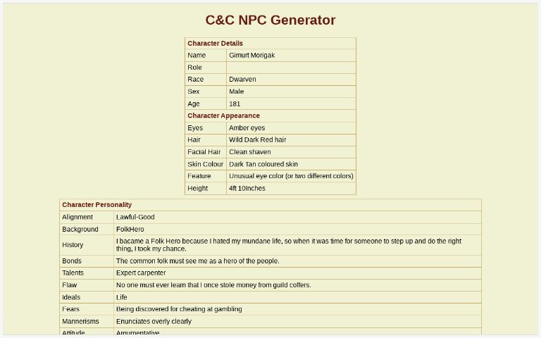 C&C NPC Generator