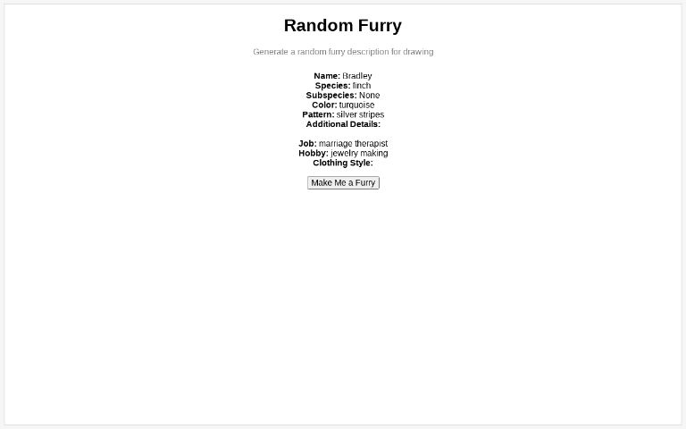 Random Furry ― Perchance Generator