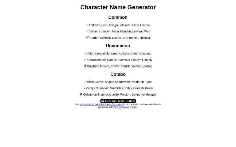 Character Name Generator