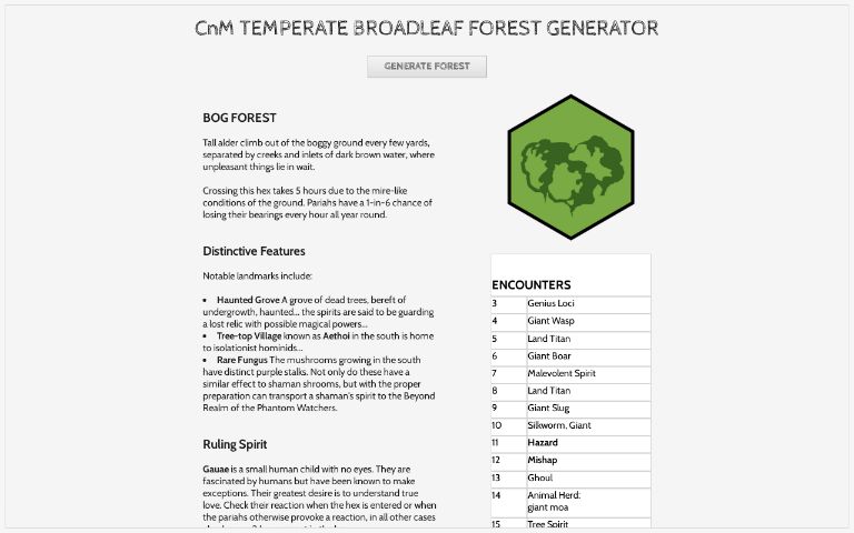 CnM TEMPERATE BROADLEAF FOREST GENERATOR