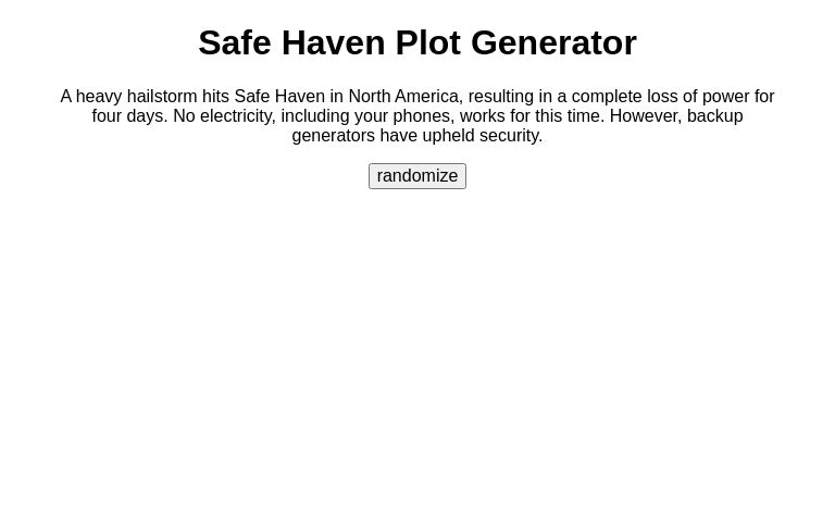 Safe Haven Plot Generator