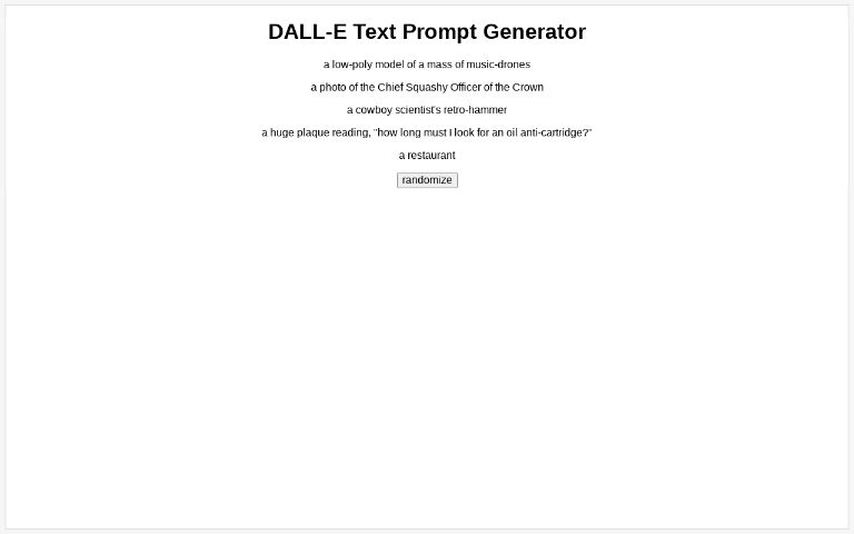 DALL-E Text Prompt Generator