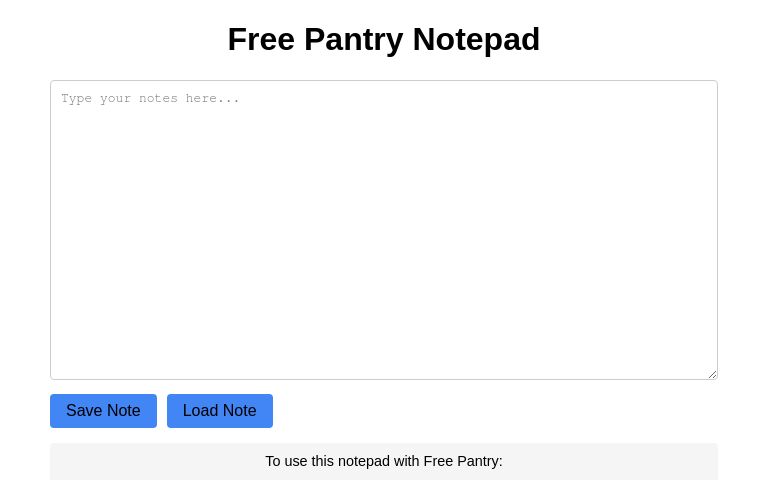 Free Pantry Notepad ― Perchance Generator