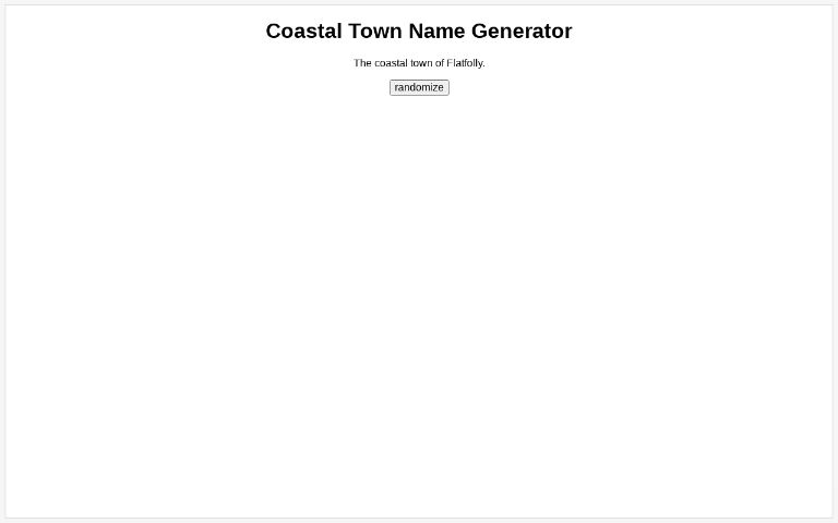 Coastal Town Name Generator