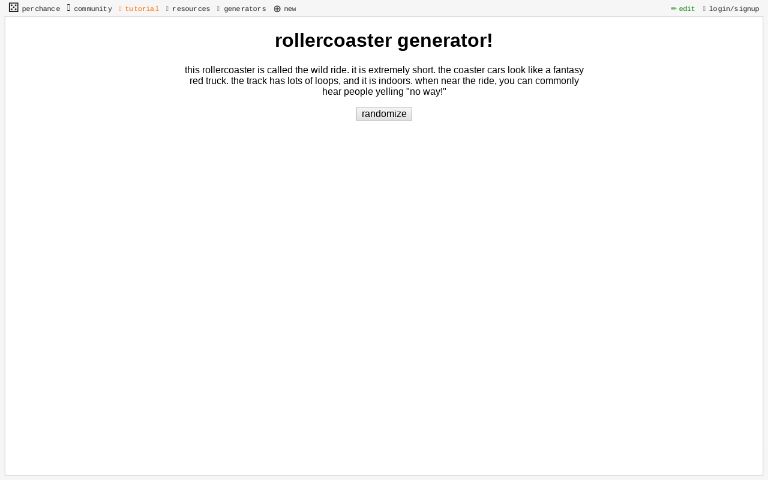 rollercoaster generator!