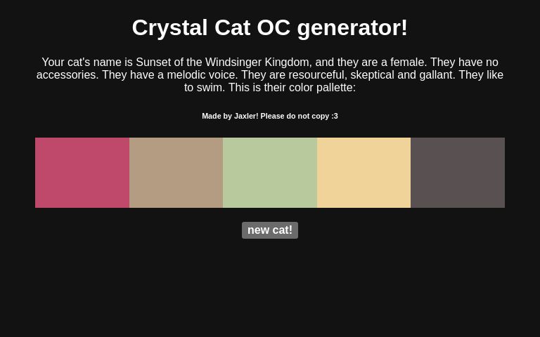 Crystal Cat OC generator!