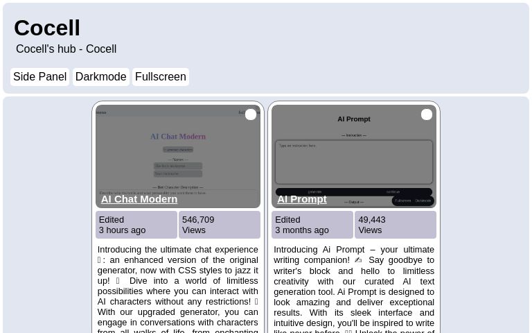 Cocell ― Perchance Generator