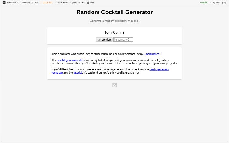 Random Cocktail Generator