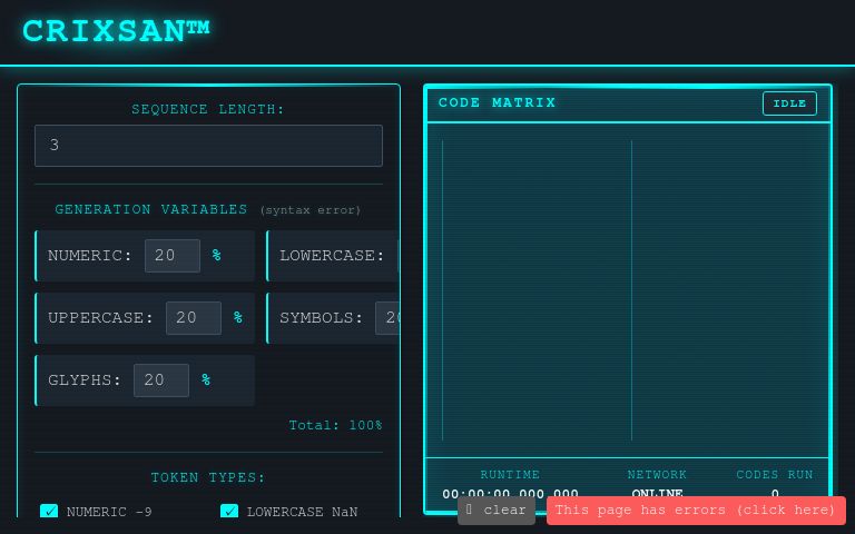 Crixsan™ ― Perchance Generator