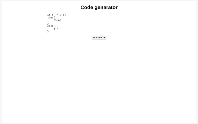 Code genarator ― Perchance Generator