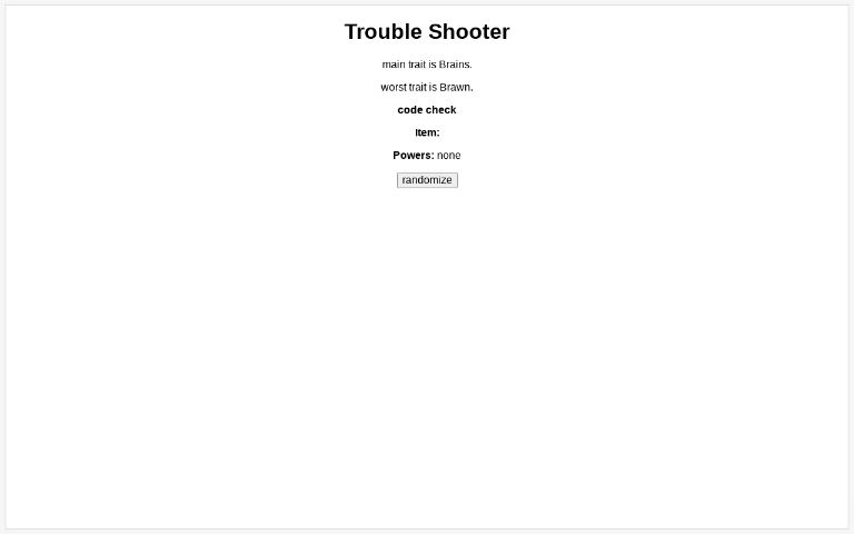 Trouble Shooter ― Perchance Generator
