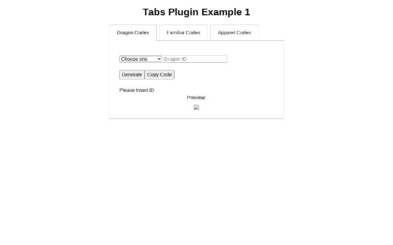 Tabs Plugin Example 1