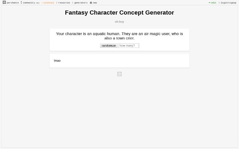 Fantasy Character Concept Generator