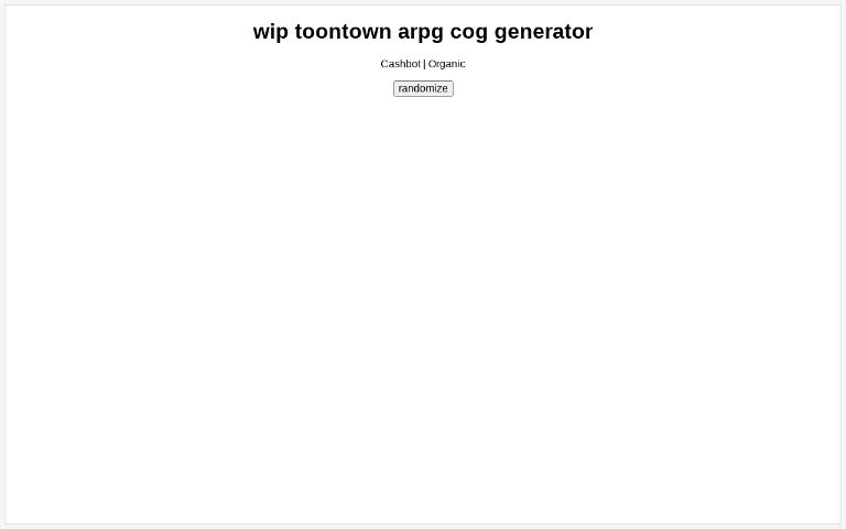 wip toontown arpg cog generator