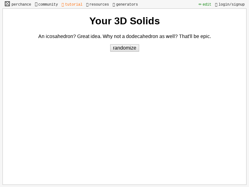 Your 3D Solids ― Perchance Generator