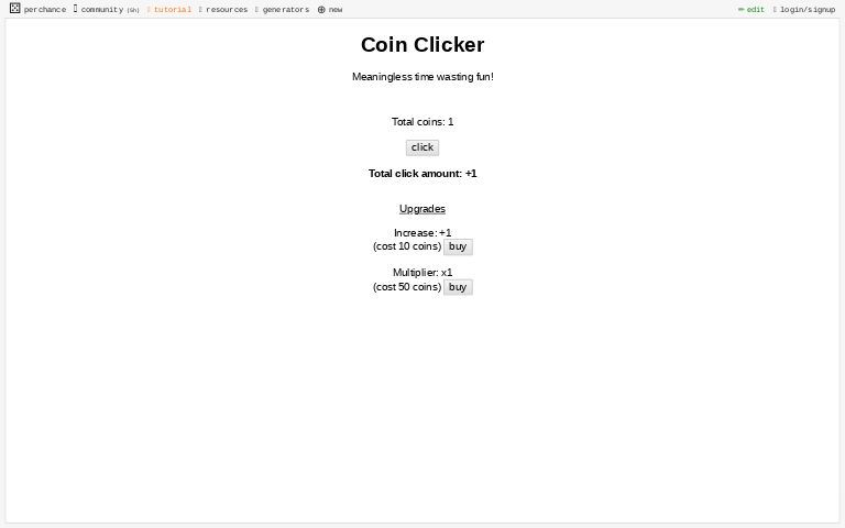 Coin Clicker ― Perchance Generator