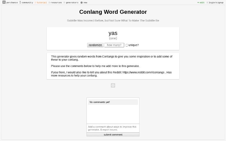 Conlang Word Generator