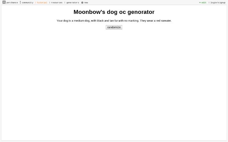 Moonbow's dog oc genorator ― Perchance Generator