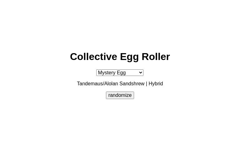 Collective Egg Roller ― Perchance Generator