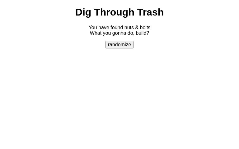 Dig Through Trash ― Perchance Generator