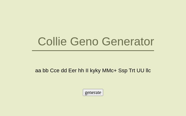 Collie Geno Generator