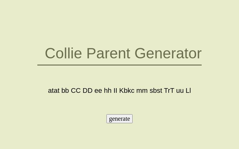 Collie Parent Generator
