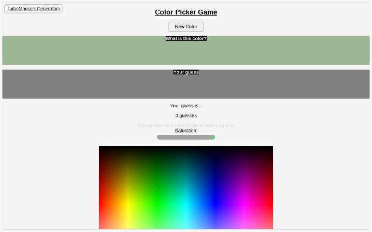 Color Picker Game ― Perchance Generator