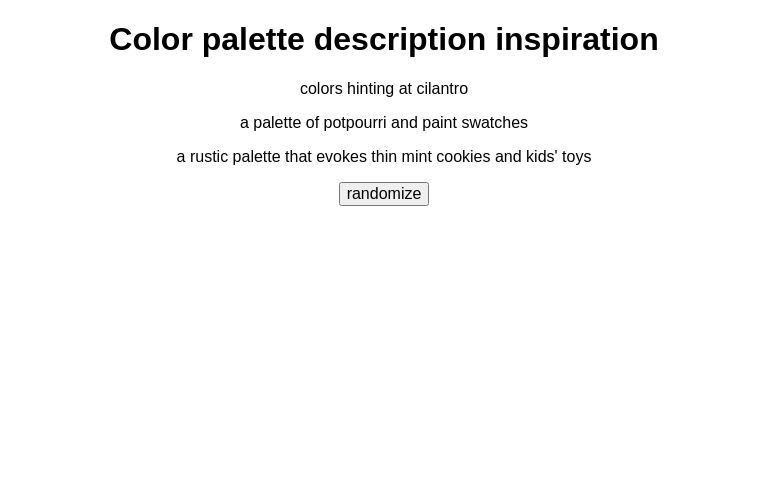 Color palette description inspiration ― Perchance Generator