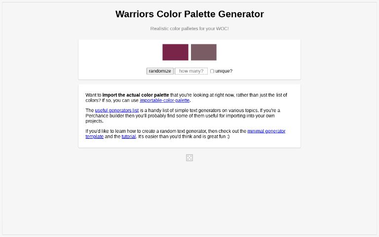 Warriors Color Palette Generator