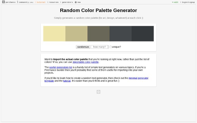 Random Color Palette Generator