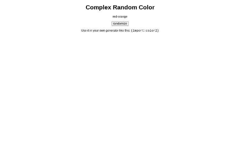 Complex Random Color ― Perchance Generator