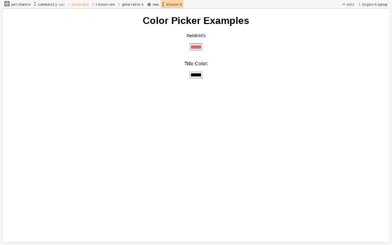 Color Picker Examples ― Perchance Generator