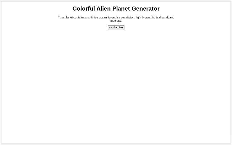 Colorful Alien Planet Generator