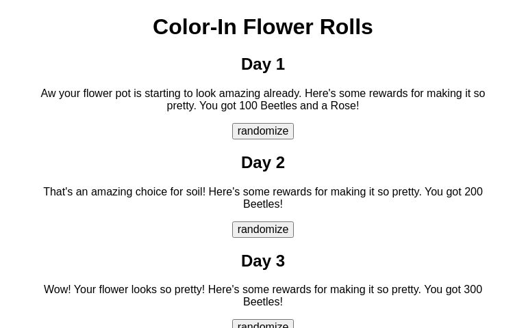Color-In Flower Rolls ― Perchance Generator