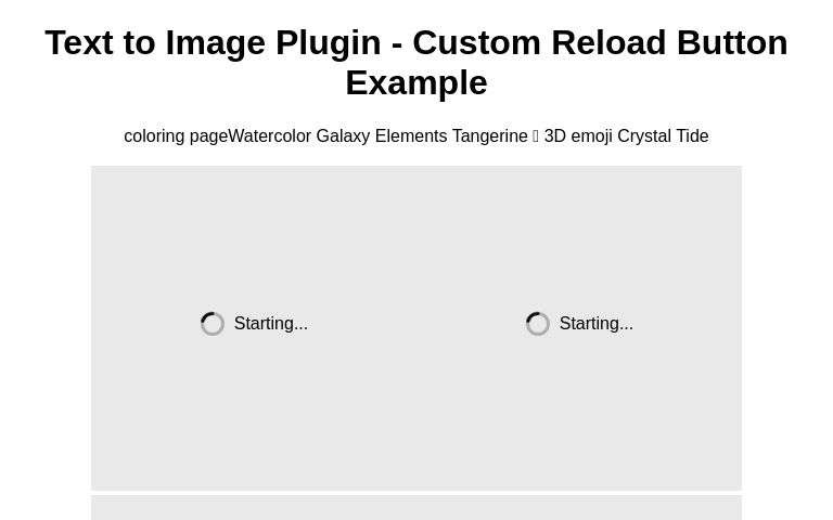 Text to Image Plugin - Custom Reload Button Example