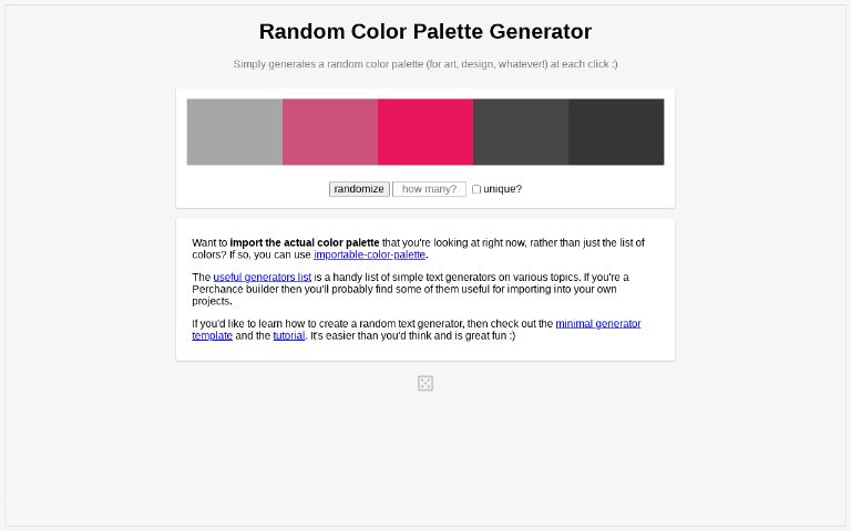 Random Color Palette Generator