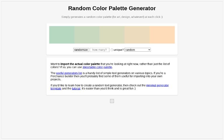 Random Color Palette Generator