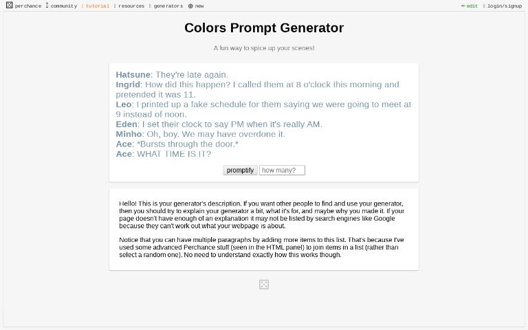 Colors Prompt Generator