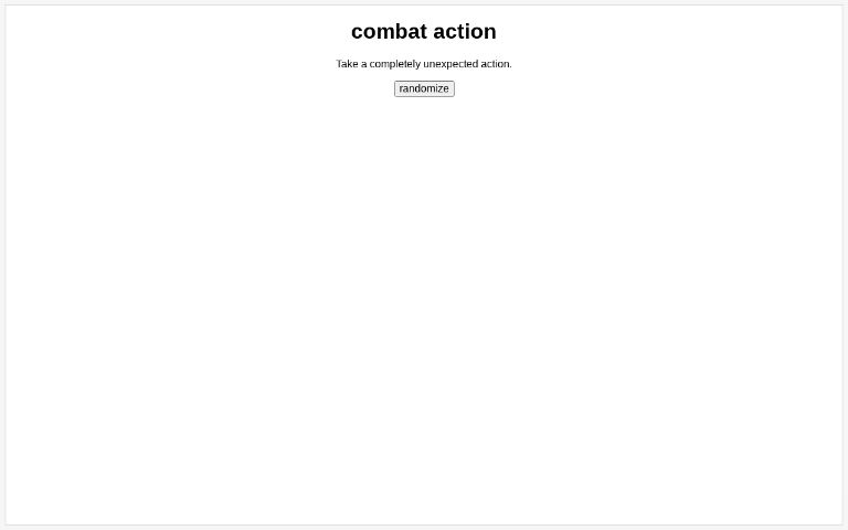 combat action ― Perchance Generator