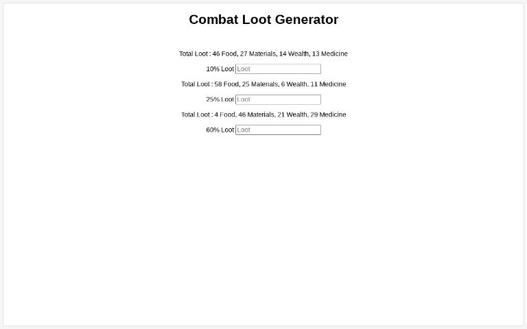 Combat Loot Generator