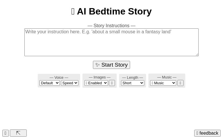 AI Bedtime Story (free, no sign-up, voices & pictures) ― Perchance ...