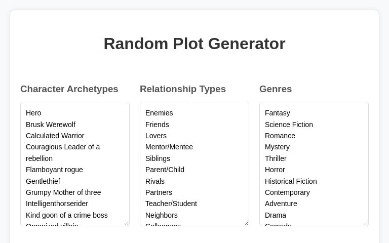 Random Plot Generator
