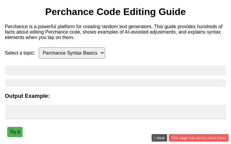 Perchance Code Editing Guide ― Perchance Generator