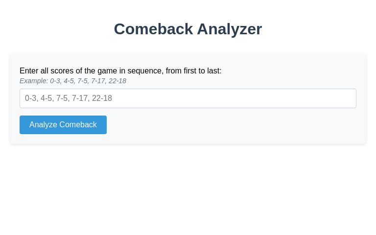 Comeback Analyzer ― Perchance Generator