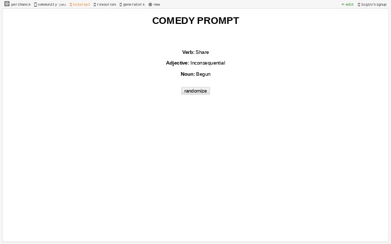 COMEDY PROMPT ― Perchance Generator