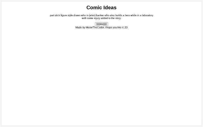 Comic Ideas ― Perchance Generator