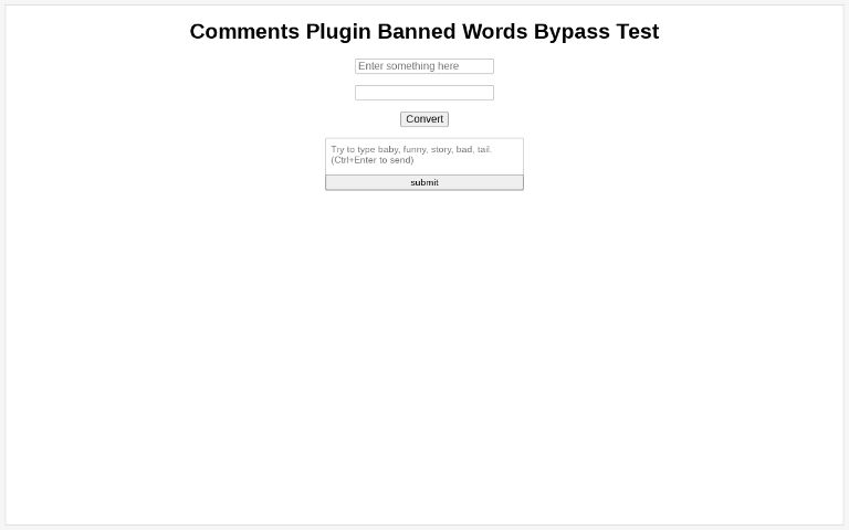 Comments Plugin Banned Words Bypass Test