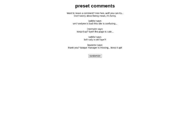 preset comments ― Perchance Generator